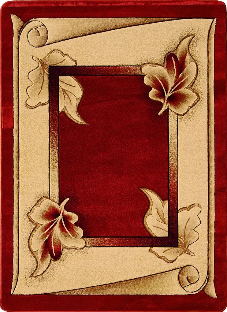 Berfin Dywany, Kusový koberec Adora 7014 B (Red), 140x190, červená, obývací pokoj