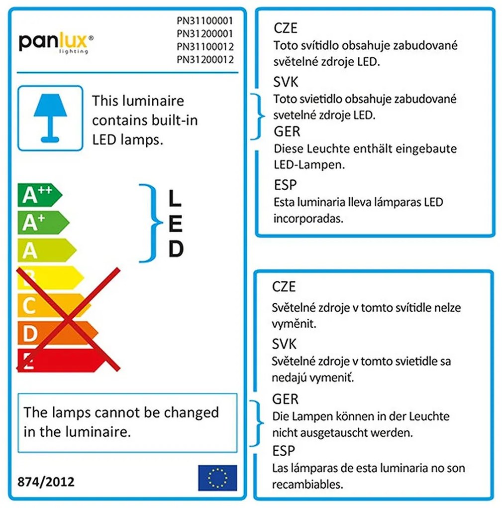 PANLUX LADY MAT LED přisazené stropní a nástěnné svítidlo LED, mat - studená bílá PN31200001