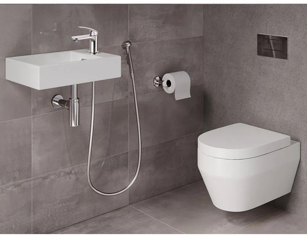 Mereo Zuna umyvadlová stojánková baterie s bidetovou sprchou mosaz chrom CB10105Z