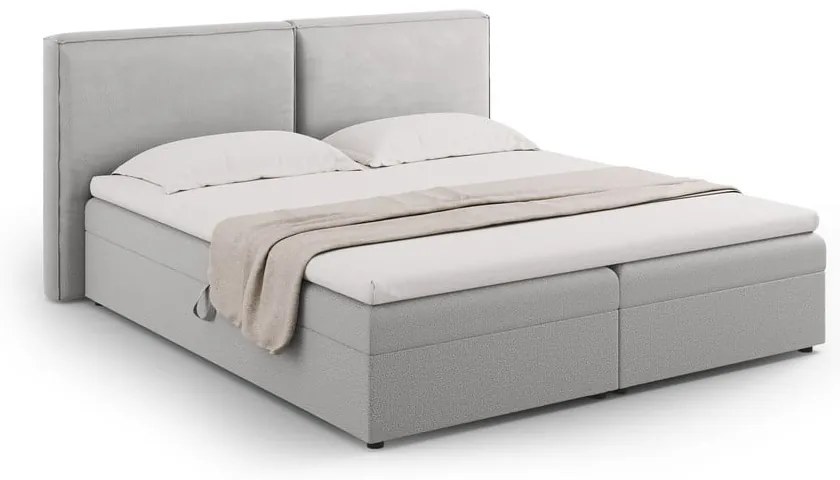 Světle šedá boxspring postel s úložným prostorem 180x200 cm Arendal – Cosmopolitan Design
