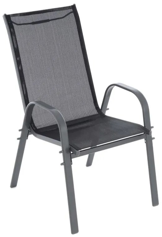 GARTHEN sada 4 ks zahradní stohovatelná židle černá