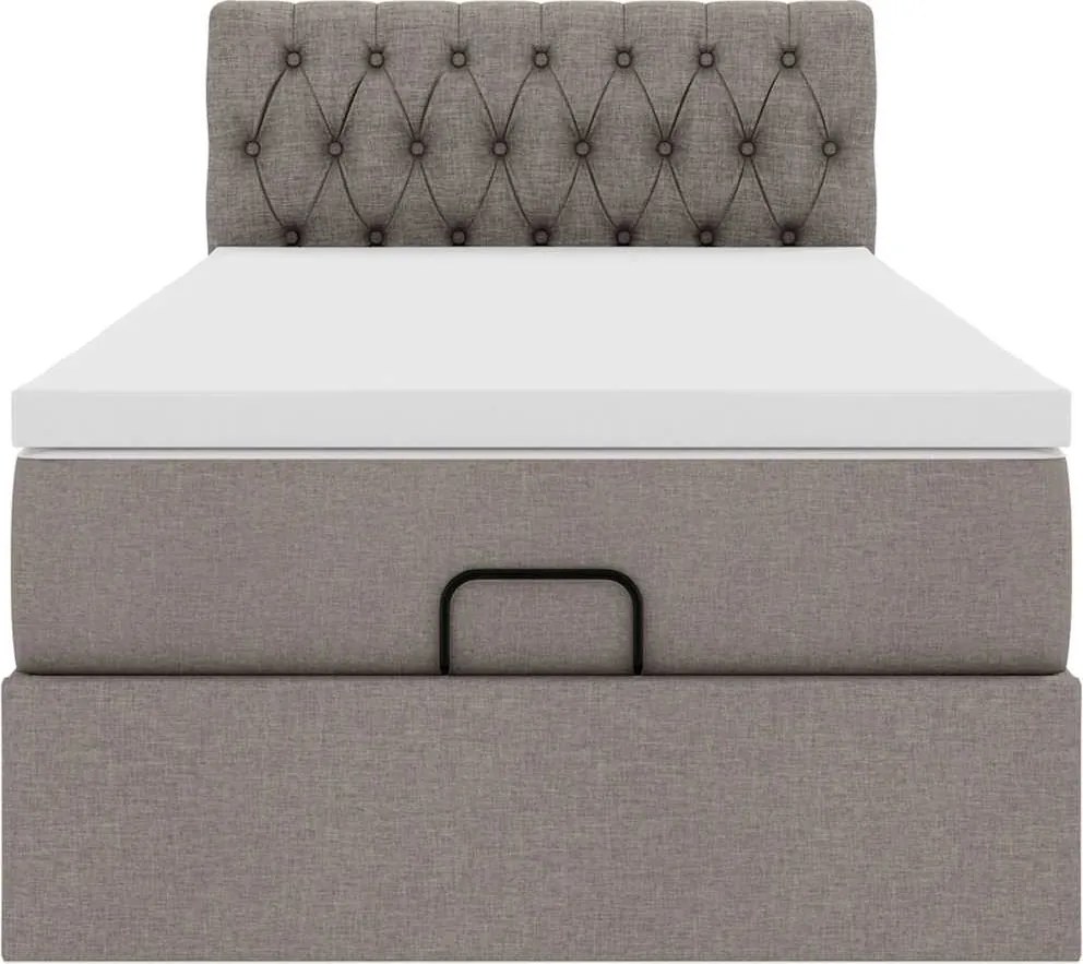 Osmanský postel s matrací taupe 100x200 cm textil 3311522