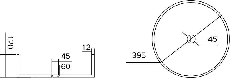Mexen Eiva, skleněné umyvadlo na desku 39 × 39 cm, čirá, 24163900