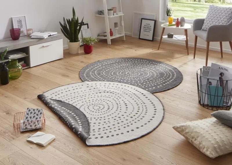 Bougari - Hanse Home koberce Kusový koberec Twin-Wendeteppiche 103112 grau creme Rozměr: 200x200 (průměr) kruh
