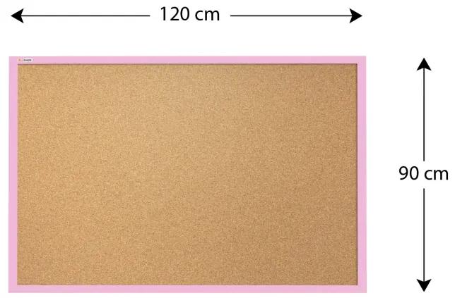 Allboards,Korková nástěnka v barevném dřevěném rámu 120x90 cm – Růžová,TK129P