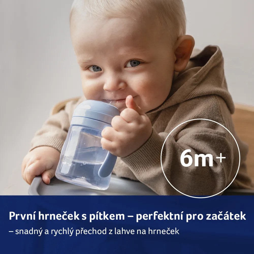 LOVI První hrneček s pítkem 150 ml růžový