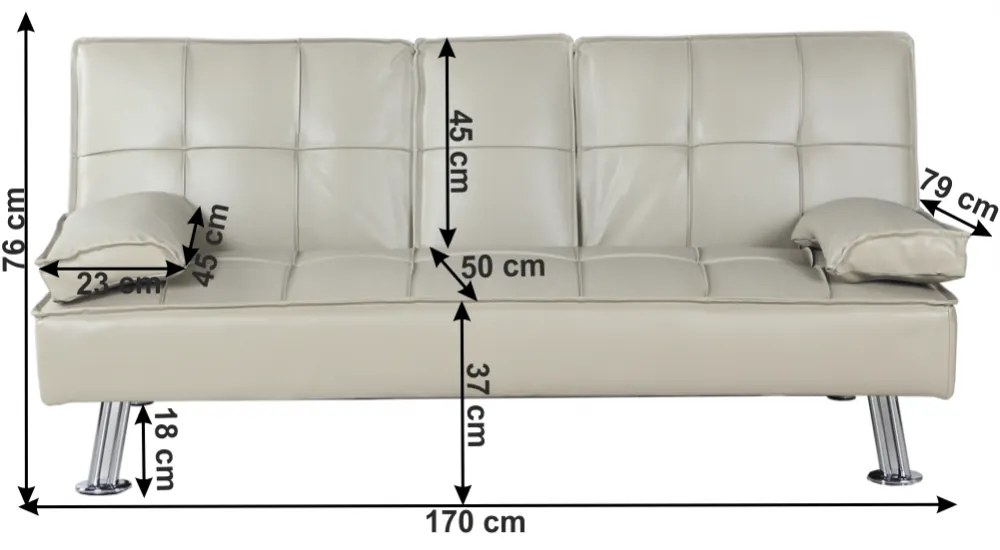 Rozkládací pohovka GOLDIA NEW – ekokůže, béžová Kondela