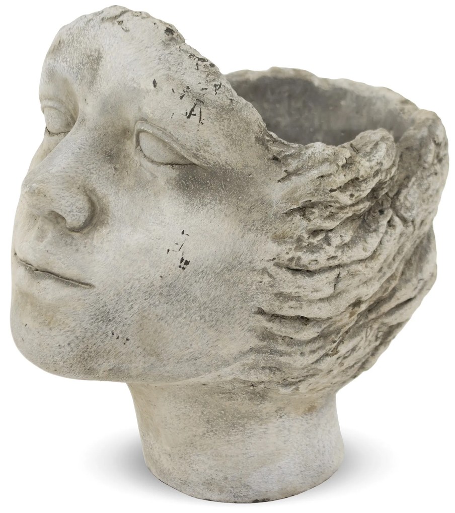 Kameninová hlava obal na květináč 116129