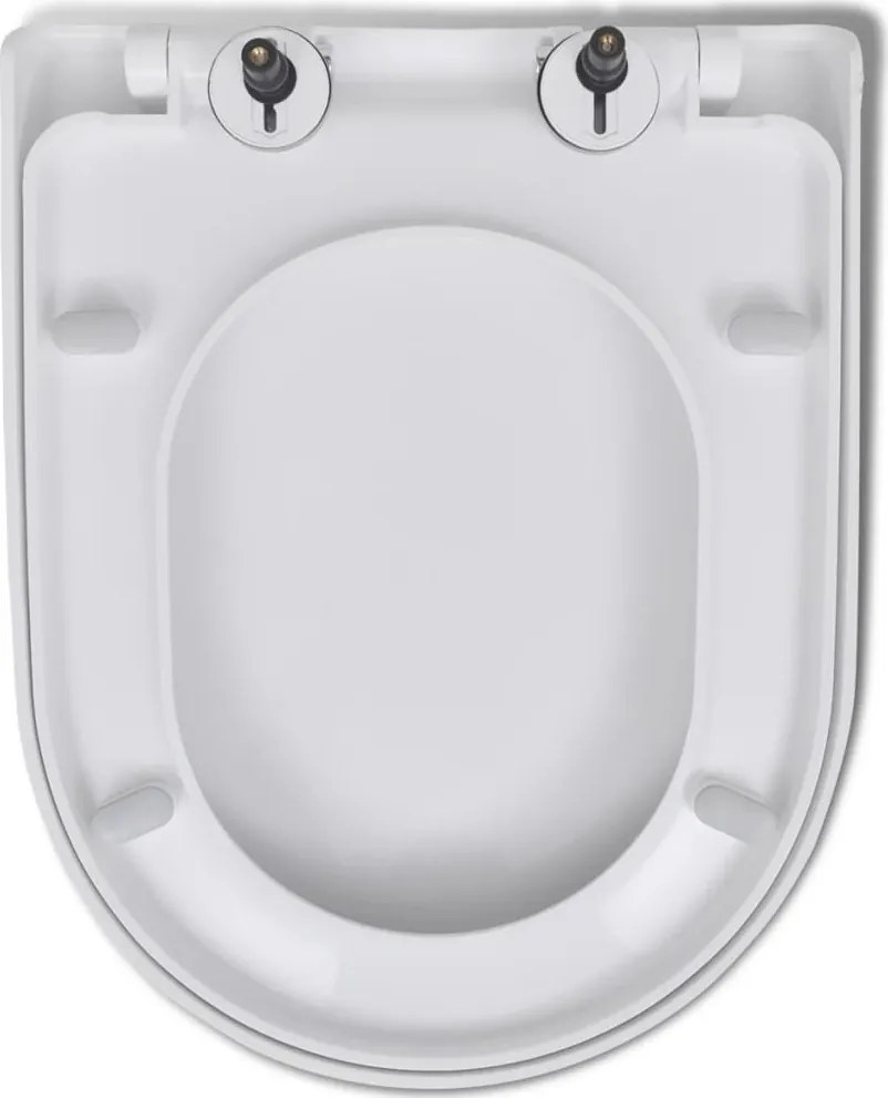 vidaXL Toaletní sedátko pomalé sklápění rychloupínací čtvercové [141765] Barva: Bílá