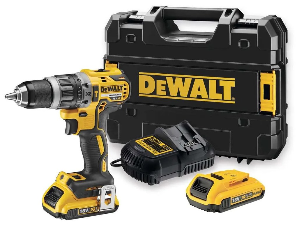 DeWALT Nářadí - 18V AKU Vrtačka s příklepem, 2x aku 2,0 Ah XR DCD796D2