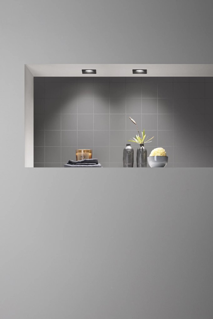 FAN INC-REIKON-Q1-NER Vestavné svítidlo Reikon (čtvercové, černý hliník) IP65, 85 x 85 x 40 mm - FANEUROPE