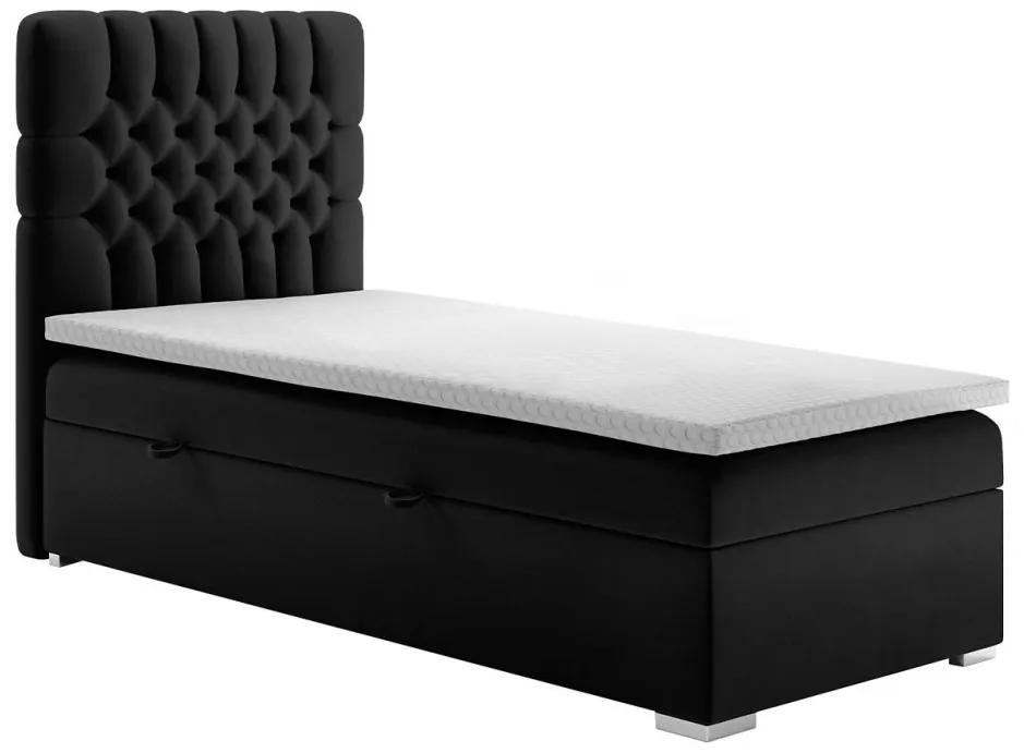 Luxusní jednolůžková postel MILANIA 80x200 cm Pravá Šedá