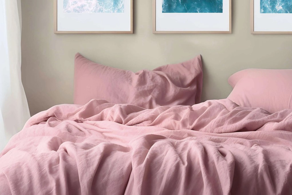 Mušelínové povlečení Retro pink Velikost: 140 x 220 + 70 x 90