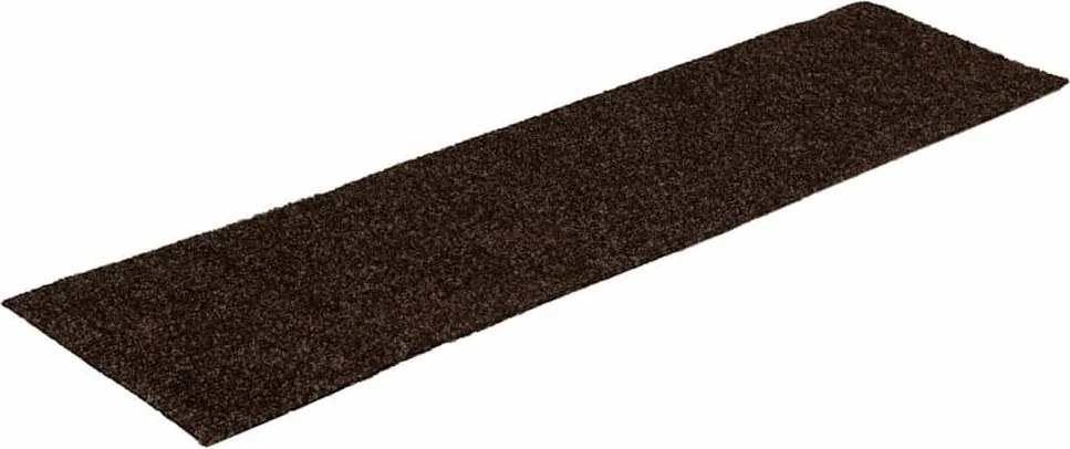 Schodové rohože samolepicí 15 ks 76 x 20 cm hnědé obdélníkové 326930