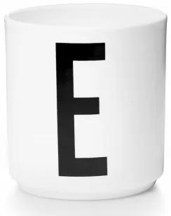 Porcelánový hrnek s písmenem E, bílá Design Letters