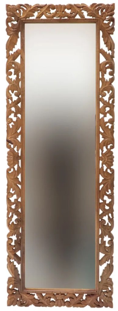 Zrcadlo 60x170 Retro ručně vyřezávané z masivu mango