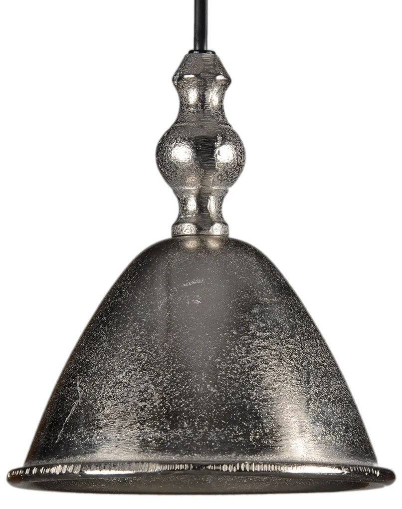 Stříbrné závěsné kovové retro světlo Abra  - Ø 16*17 cm
