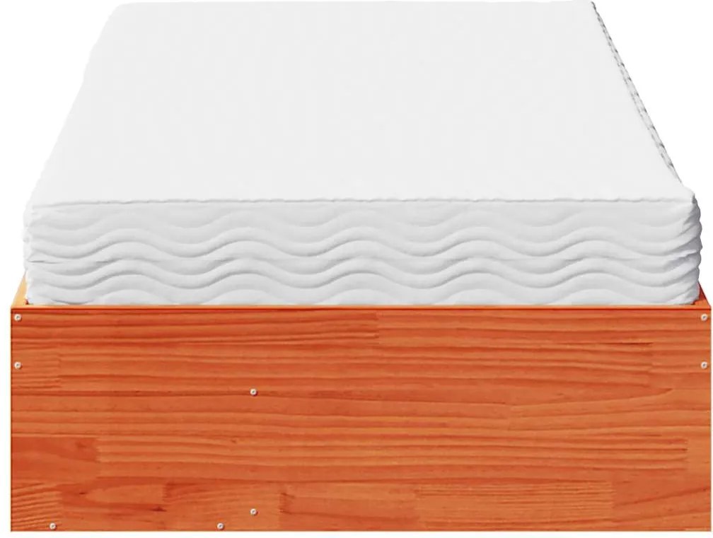 Válenda s matrací voskově hnědá 90 x 190 cm masivní borovice 3324603