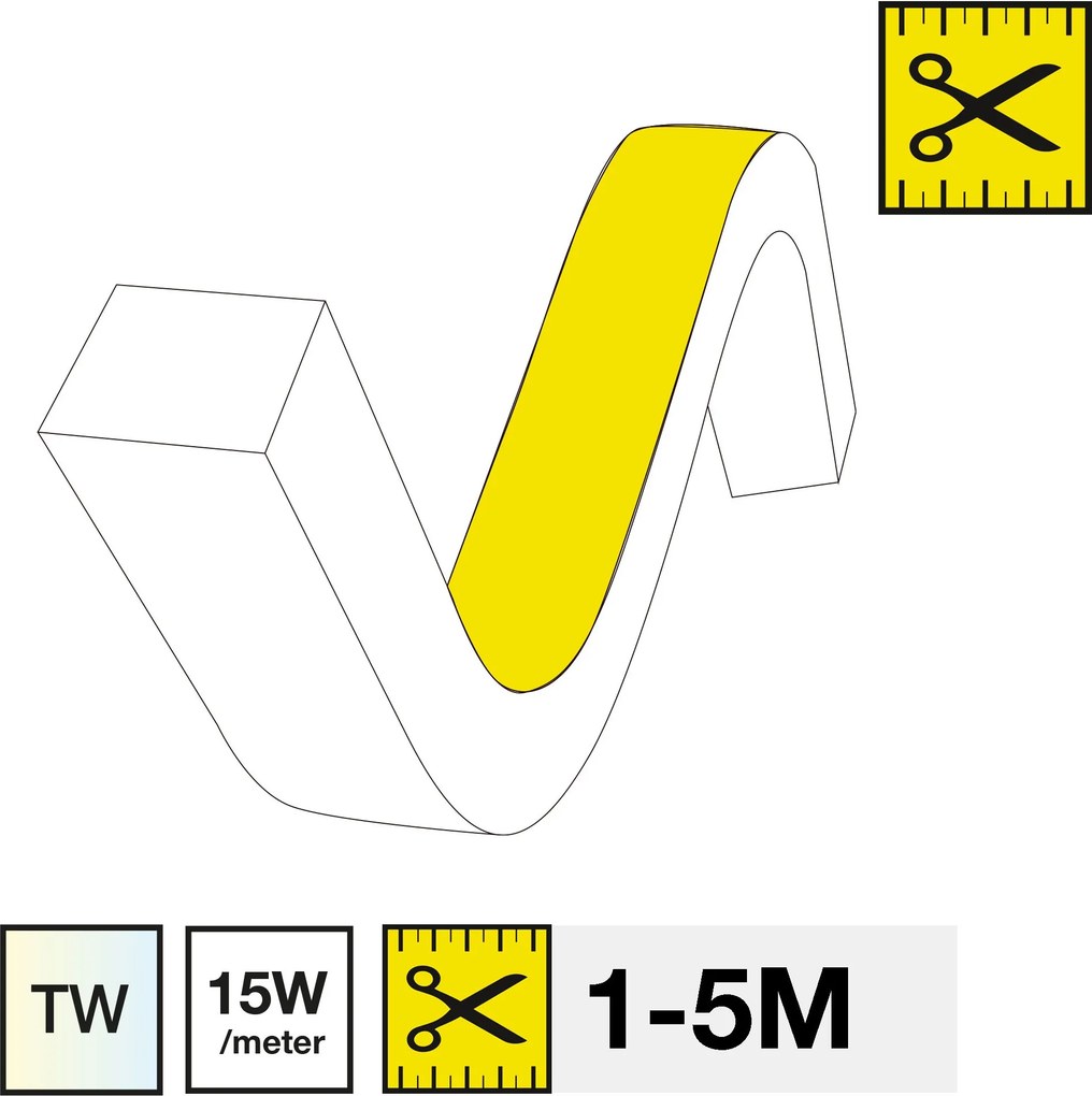 SLC SM16030 LED pásek SLC NEON FLEX TOP TW 2400-6500K 15W 762LM 1-5M IP67 - TLG