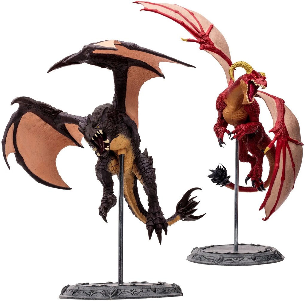 World of warcraft - akční figurky - red highland drake and black proto-drake