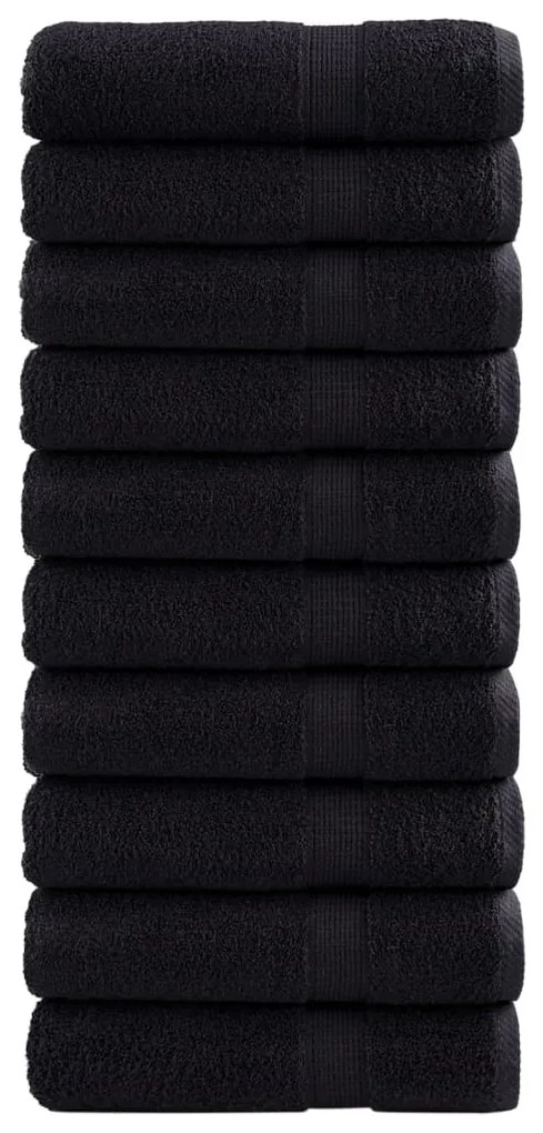 Premium ručníky SOLUND 10 ks černé 50 x 100 cm 600 g/m² 137427