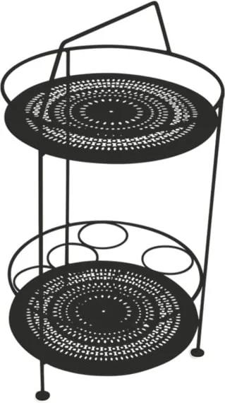 Černý zahradní barový stolek Fermob Montmartre, ⌀ 40 cm
