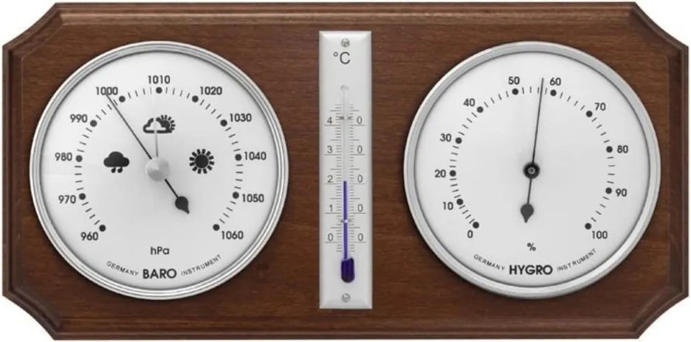 Barometr 8013B s teploměrem a vlhkoměrem - stříbrný