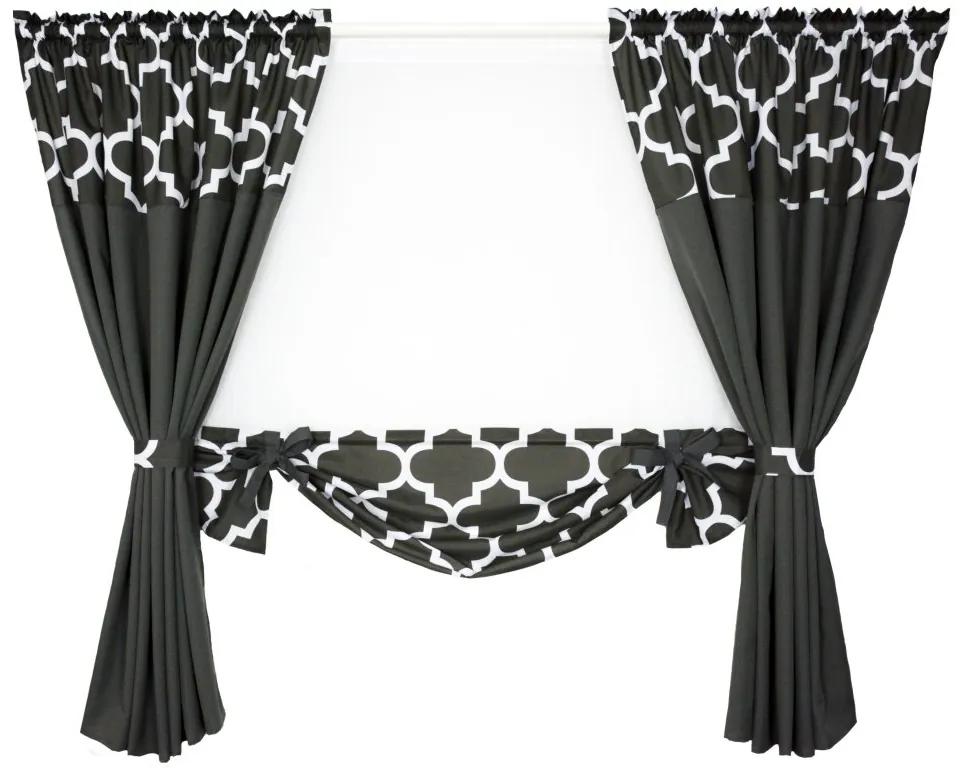Fliying Luxusní hotová kusová záclona Maroko černá 435x160 cm | BIANO