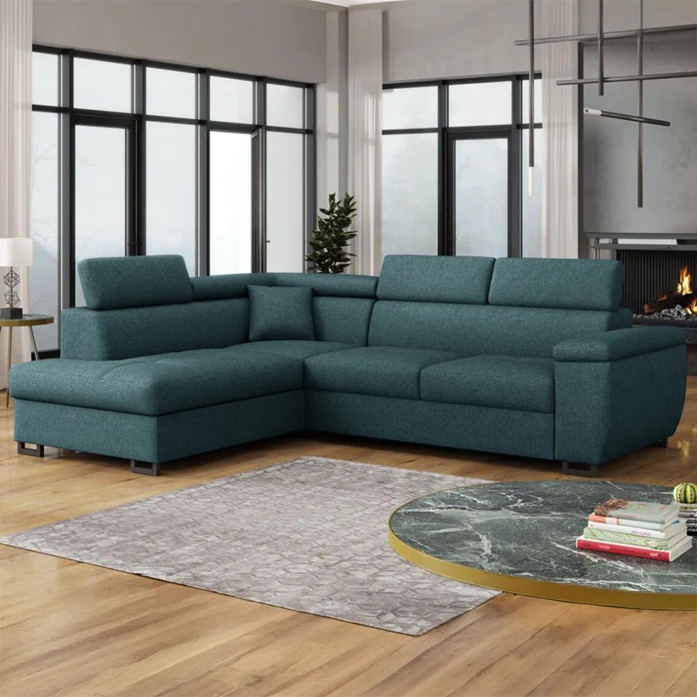 Sedací souprava Natan | 202x270 cm | LEVÁ | rozkládací + úložný prostor | VÝBĚR TKANIN