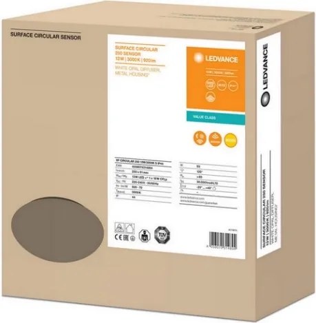 LED svítidlo LEDVANCE Surface Circular 250mm 13W/3000K teplá bílá IP44 s pohybovým čidlem
