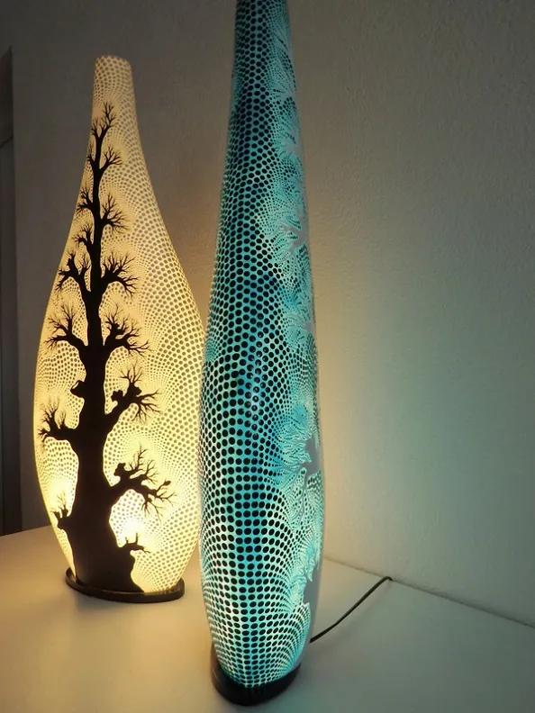 Lampa stolní STROM ŽIVOTA - oboustranne  ručně malována, 80 cm