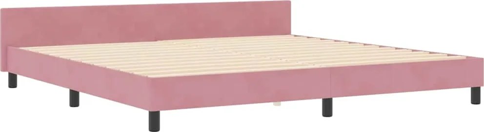 Postel s boxspringem s čelo Růžová 200 x 200 cm samet 3344968