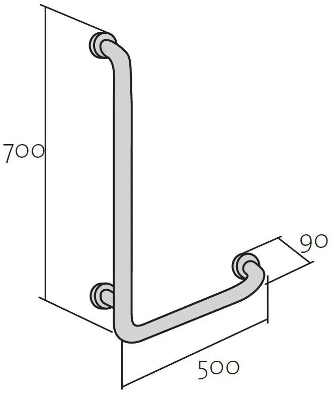 Cersanit Etiuda, madlo na zeď 50x70 cm, pravé, chromová, K97-031
