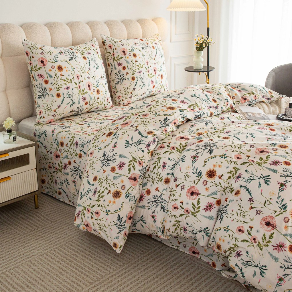 Povlečení z mikrovlákna HERBALIS krémové Rozměr povlečení: 70 x 90 cm | 140 x 200 cm