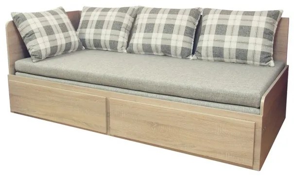 Sconto Rozkládací válenda s matrací MAURIZIO dub sonoma bardolino/světle hnědá