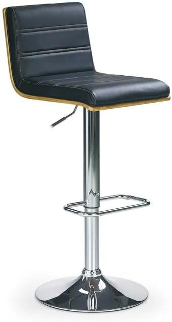 Barová židle Philip chromová ocel / překližka ohýbaná / eko kůže Barva:  Černá | BIANO