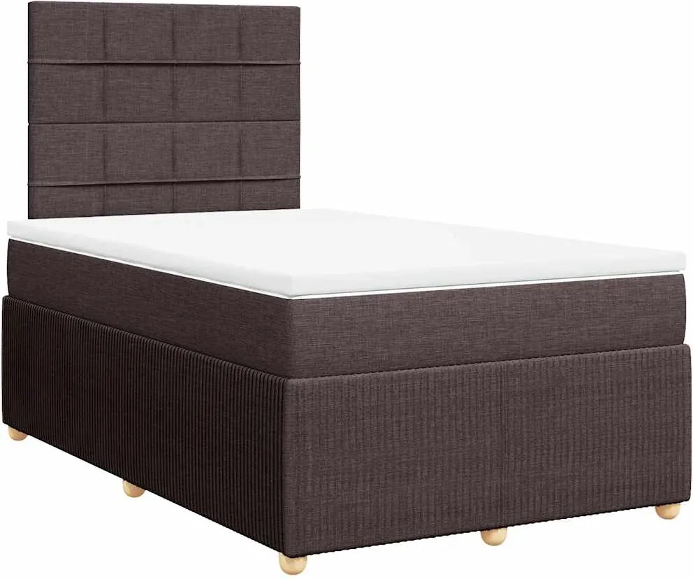 Box spring postel s matrací tmavě hnědá 120x200 cm textil 3292026
