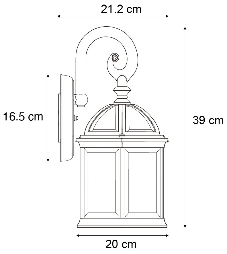 Klasické venkovní nástěnné svítidlo starožitná zelená IP44 - Glasgow