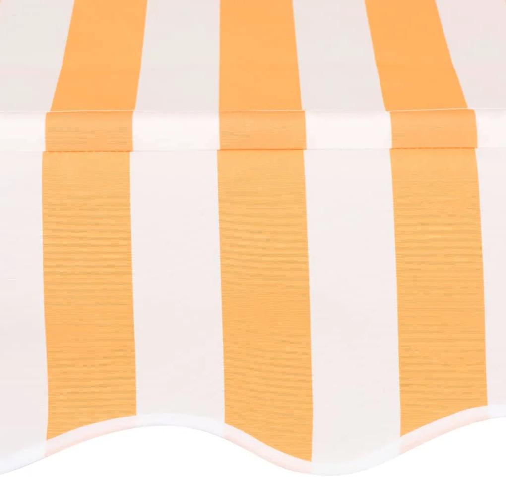 vidaXL Ručně zatahovací markýza 250 cm oranžovo-bílé pruhy