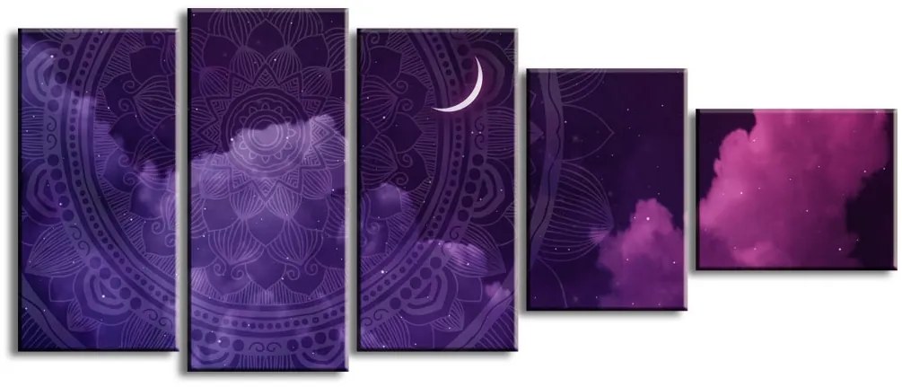 Obraz mandala noci Purple Velikost (šířka x výška): 203x90 cm