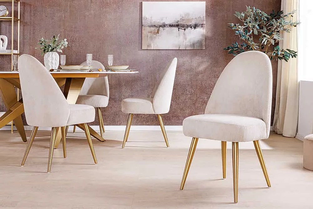 Designová jídelní židle Vermilius béžový manšestr