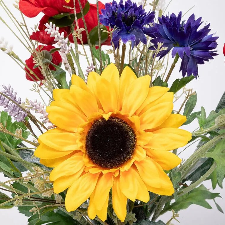 Kytice SLUNEČNICE, VLČÍ MÁK, CHRPA, ANEMONKA 65 cm