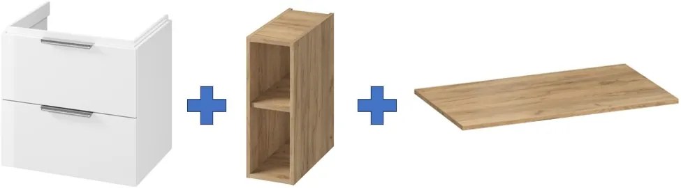 Cersanit Malika, závěsná umyvadlová skříňka 594x450x551 mm, dub, S598-045-DSM