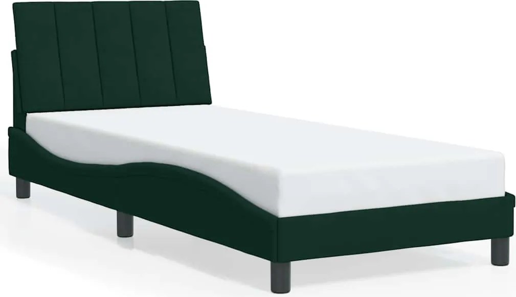 Rám postele bez matrace Hanko tmavě zelená 90 x 190 cm samet 3207822