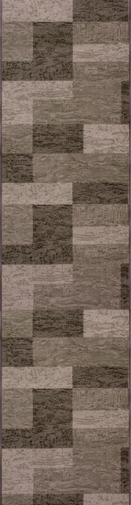 Associated Weavers, AKCE: 200x67 cm Protiskluzový běhoun na míru Icona 44 - obšitý ze všech stran, hnědá, chodba / předsíň