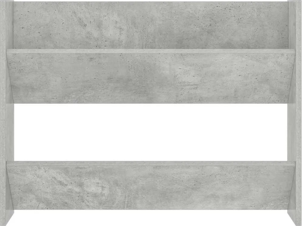 botník, závěsný, 2 patra, kompozitní dřevo, 60x80x18 cm, beton šedá, Dekorino BB20260032