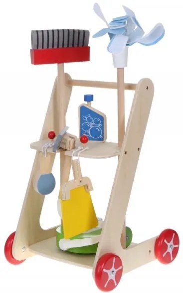 ECO TOYS Eco toys Dřevěný úklidový vozík s doplňky