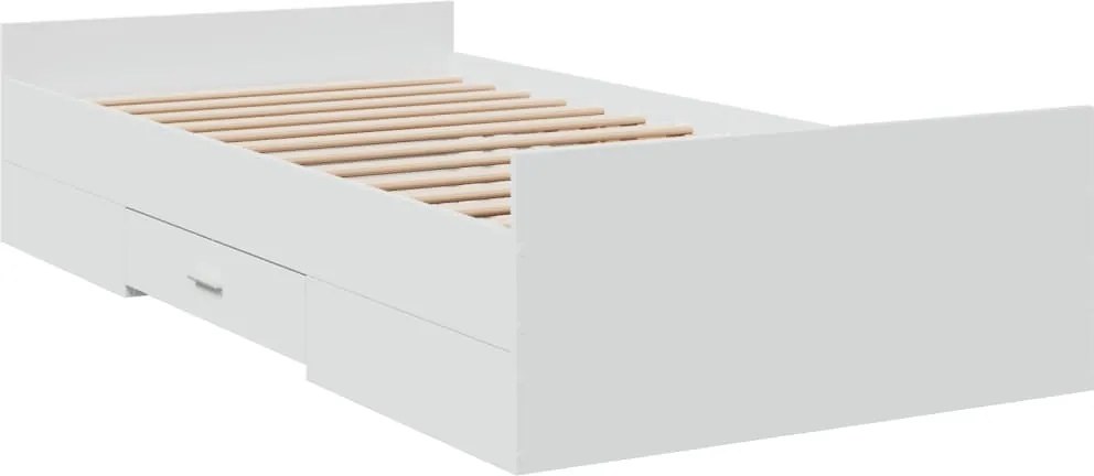Rám postele se zásuvkami bílý 90 x 190 cm kompozitní dřevo 3280342