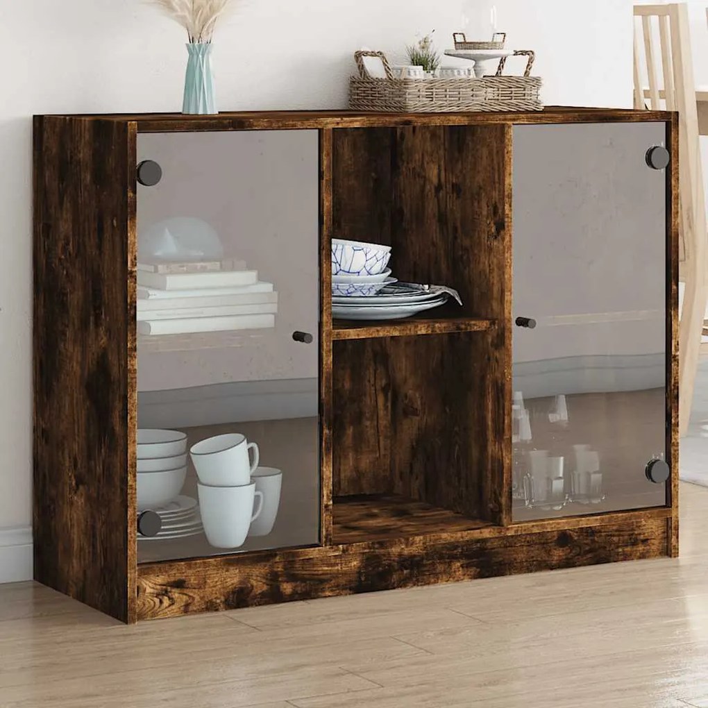 Příborník kouřový dub 102 x 37 x 75,5 cm kompozitní dřevo 3295875