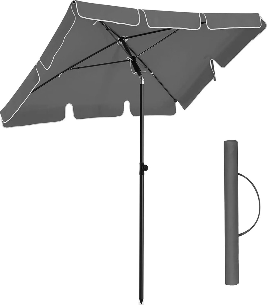 Čtvercový balkonový slunečník 1,8 x 1,25 m, UPF 50+ ochrana
